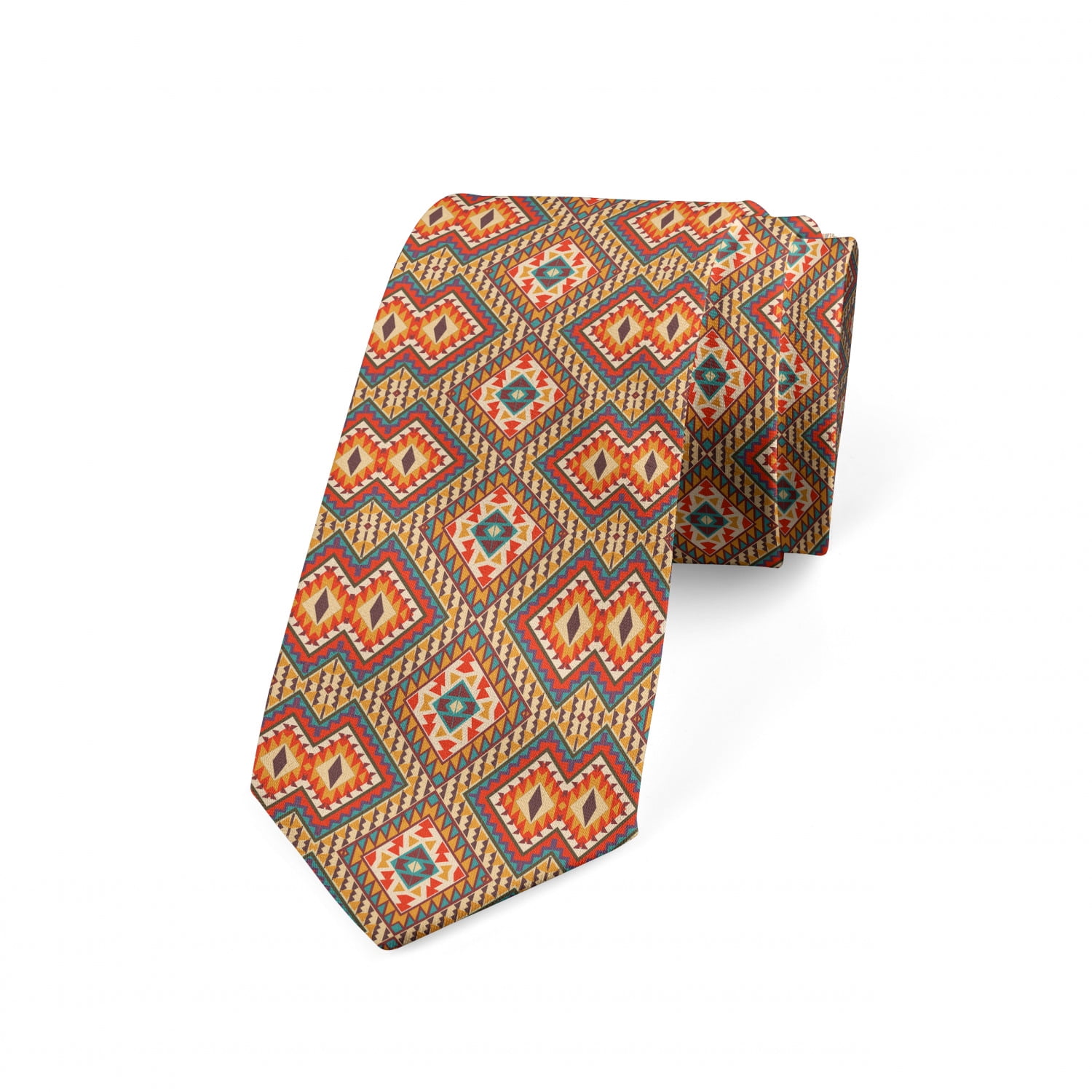 Ethnic Necktie, Mexican Heritage Motifs, Dress Tie, 3.7", Multicolor ...