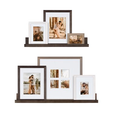 Kate and Laurel Adlynn Wall Picture Frame Set, 16" x 20" matted to 8" x 10", Gold, Set of 3 ...