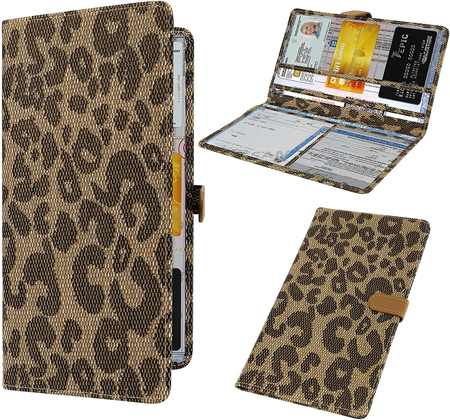 Car Registration and Insurance Holder, Leather Leopard Auto Document ...