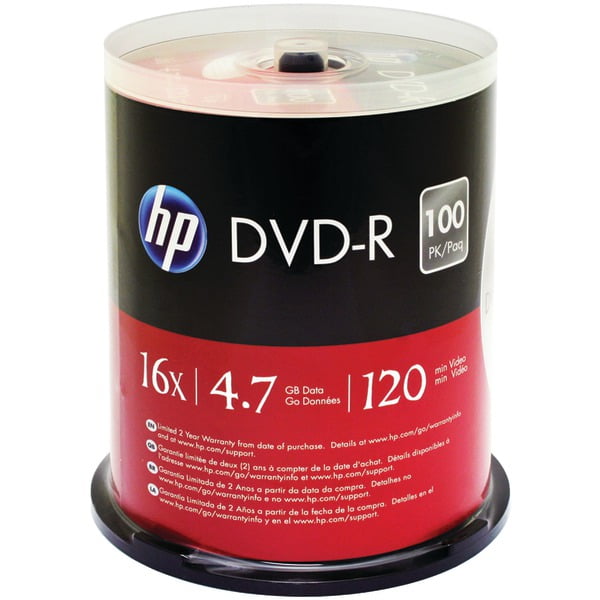 Hp® 4.7gb Dvd-rs, 100-ct Spindle - Walmart.com