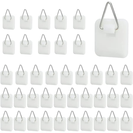 40 Pieces Invisible Adhesive Plate Hanger, 1.25 Inch Adhesive Plate ...