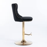 Modern Swivel Bar Stools Set of 2, Adjustable Height, Velvet, Wing Back ...