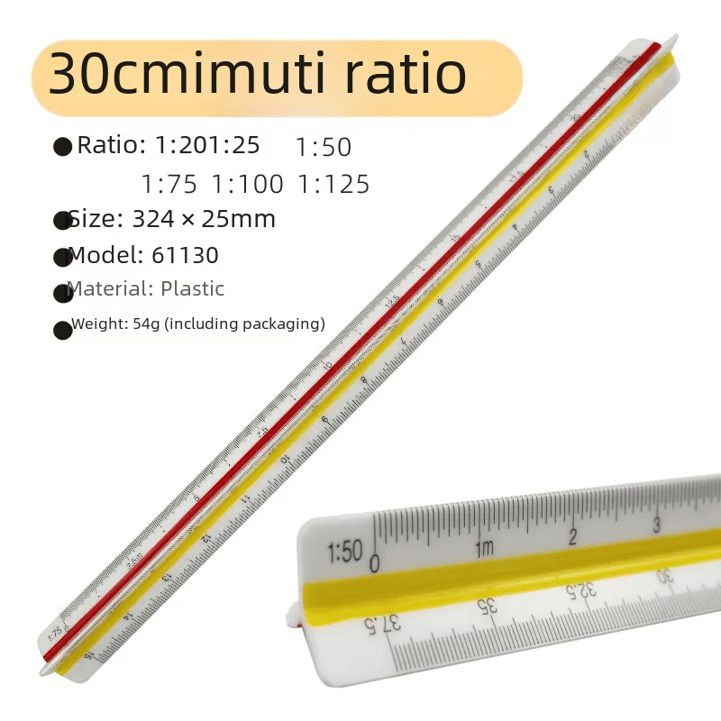 Regla triangular de aluminio y metal, regla de escala grande para ...