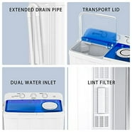 HOMCOM 2-In-1 Compact Washer and Spin Dryer, 1.38Cu.Ft Automatic, 8 ...