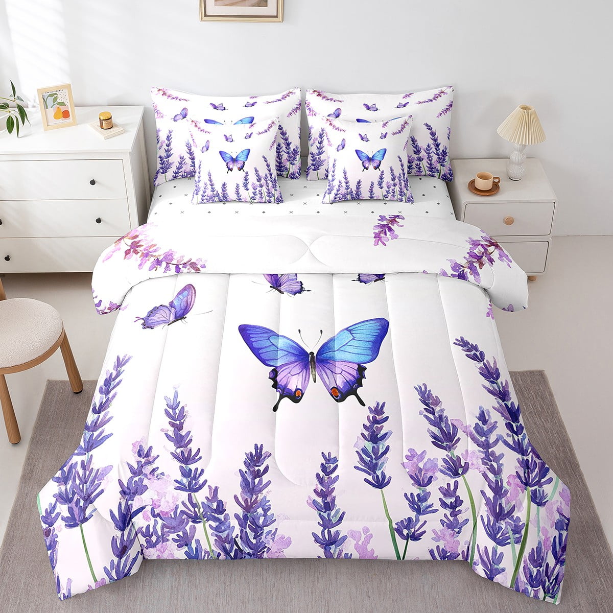 Click here for Yst Purple Butterfly Twin Bedding Set 7 Pcs For Gi... prices