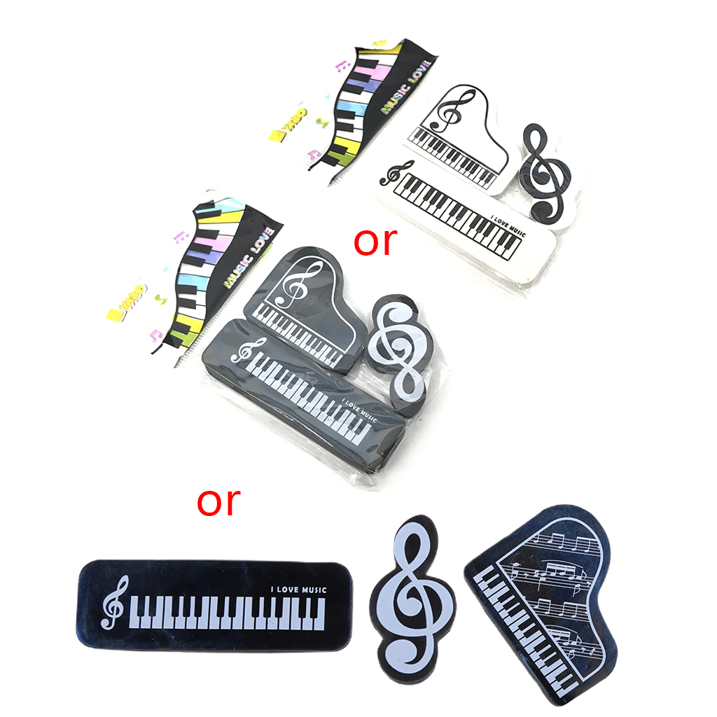 Buy HGYCPP 3pcs/set Musical Piano Notes Rubber Pencil Eraser School ...