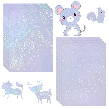 20 Sheets Transparent Holographic Overlay Vinyl Film A4 Size Self ...