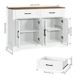 Homfa Farmhouse Buffet Sideboard for Kitchen, 2 Drawers & 4 Doors Wood ...