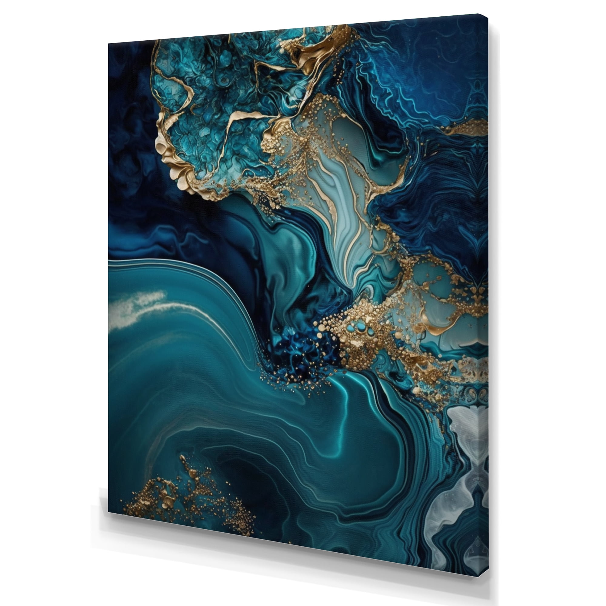 Designart Abstract Geode Turquoise I Canvas Wall Art - Walmart.com