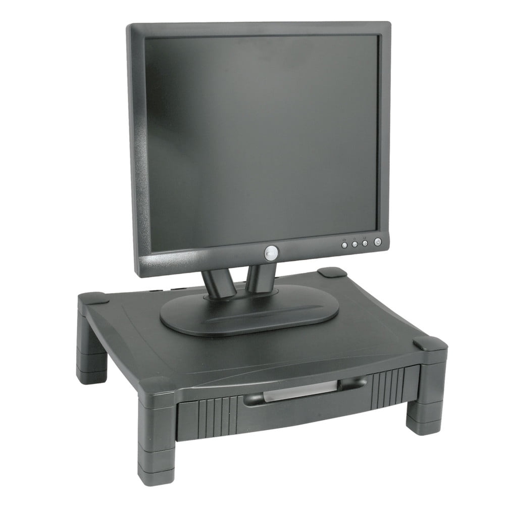 Kantek MS420 Height-Adjustable Stand With Drawer, 17 X 13 1/4 X 3 To 6 ...
