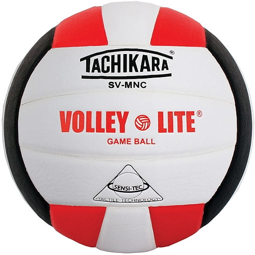 Tachikara SVMNC Volley-Lite Training Volleyball, Scarlet/White/Black ...