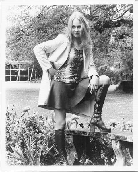 Veronica Carlson vintage 8x10 inch photo short skirt & boots Hammer ...