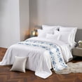Blue Roses Bed Runner Twin Size Botanical Floral Leaf Vintage Soft Bed ...