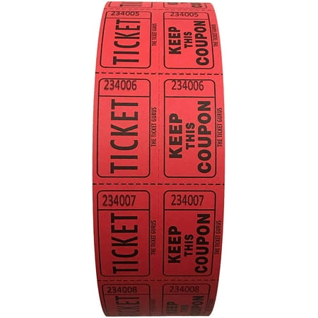 Rouleau Ticket Double Tombola, Rouleau de 2000- (Rouge) - Walmart.ca