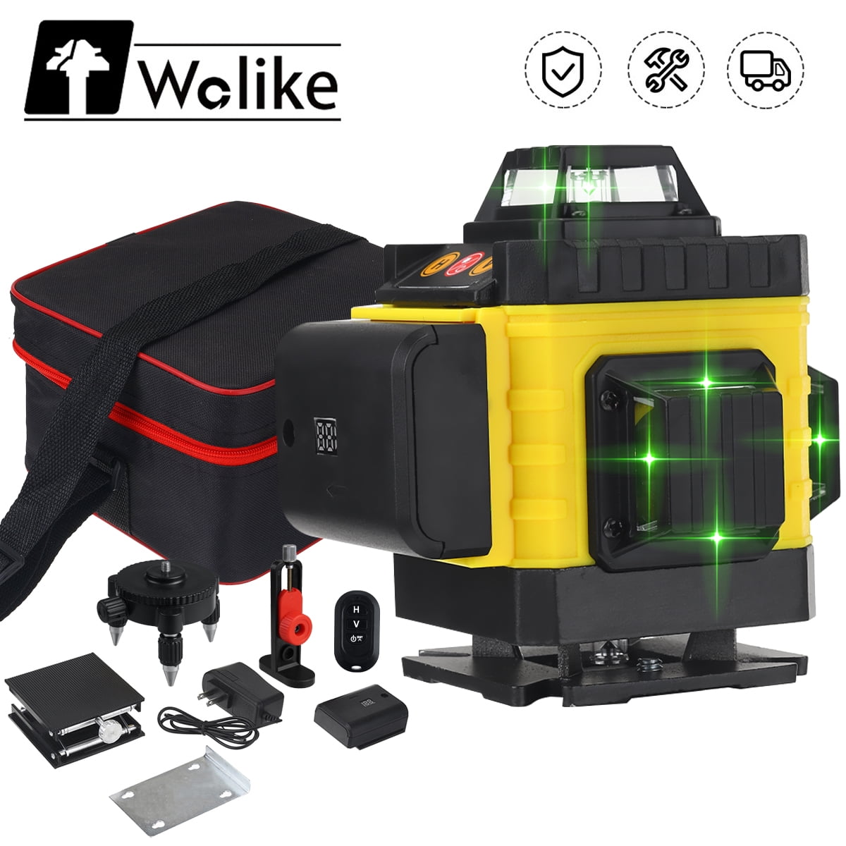 4x360 Degree Laser Level Rechargeable Self Leveling Laser Level Four ...