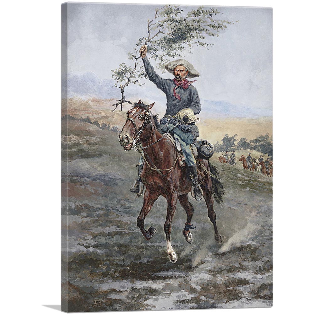 ARTCANVAS The Flag Of Truce In The Indian War 1886 Canvas Art Print by ...