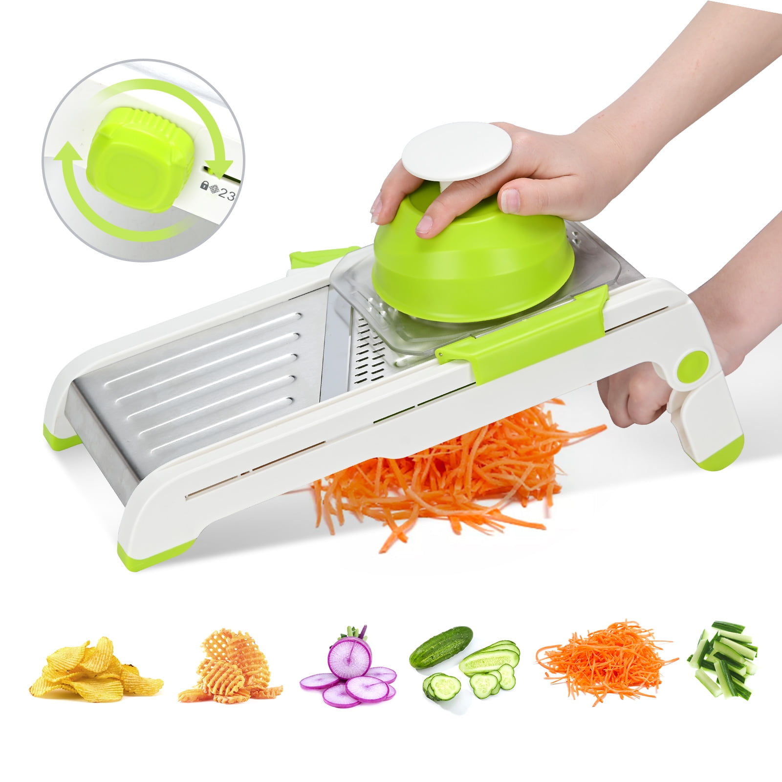 Adjustable Mandoline Food Slicer, Lychee Stainless Steel Vegetable ...
