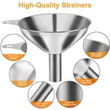 CAIROYAR 4 Pcs Stainless Steel Funnels, Large Small Mini Funnel Set ...