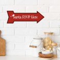 Arrow Shape Plus Santa Stop Here (Left) 12x4" Wall or Door Sign ...