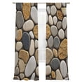 Abstract Cobblestones Pattern Chiffon Sheer Curtains 84 Inches Long ...