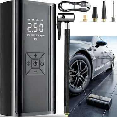 Pocket Air Tire Inflator Power bank 100 PSI Electric Air Compressor ...