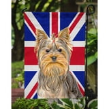 Yorkie / Yorkshire Terrier with English Union Jack British Flag Garden ...
