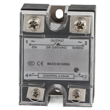 Solid State Relay SSR 4‑20mA Input to 28‑250V AC Output Stepless Control Voltage Regulator ...