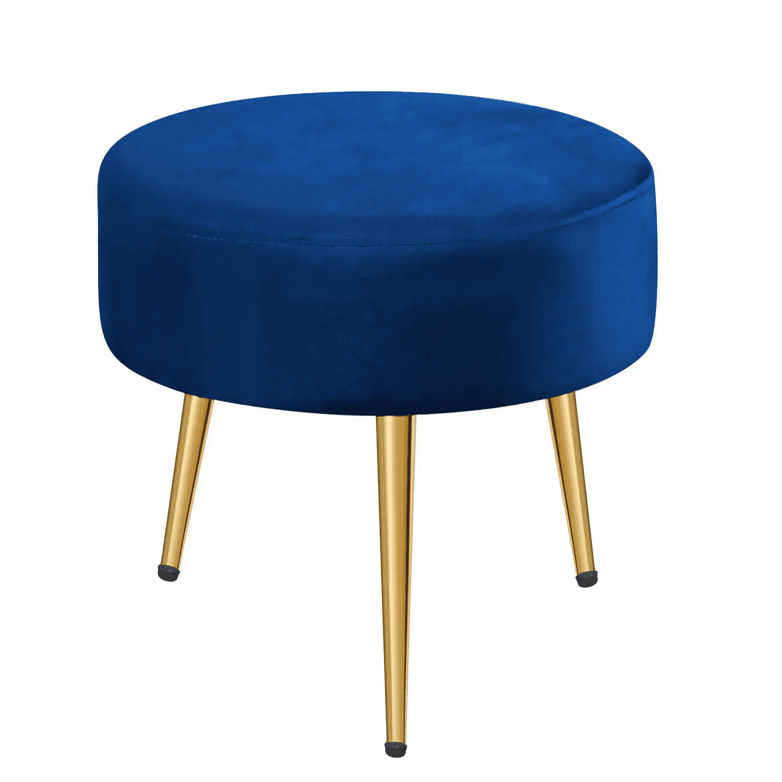 Magshion Backless Round Velvet Vanity Chair, Makeup Stool with Gold Leg ...