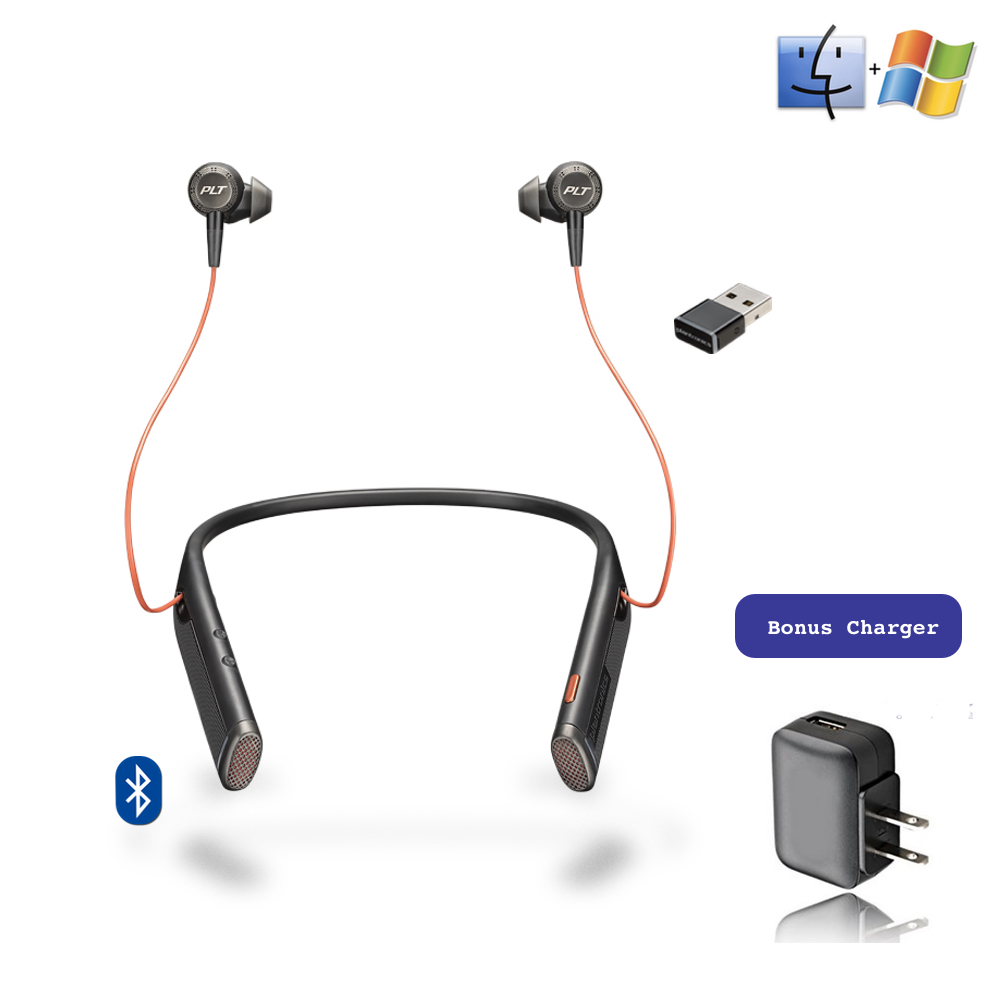 Plantronics Voyager 6200 UC DUO Bluetooth Headphone Neckband with ...