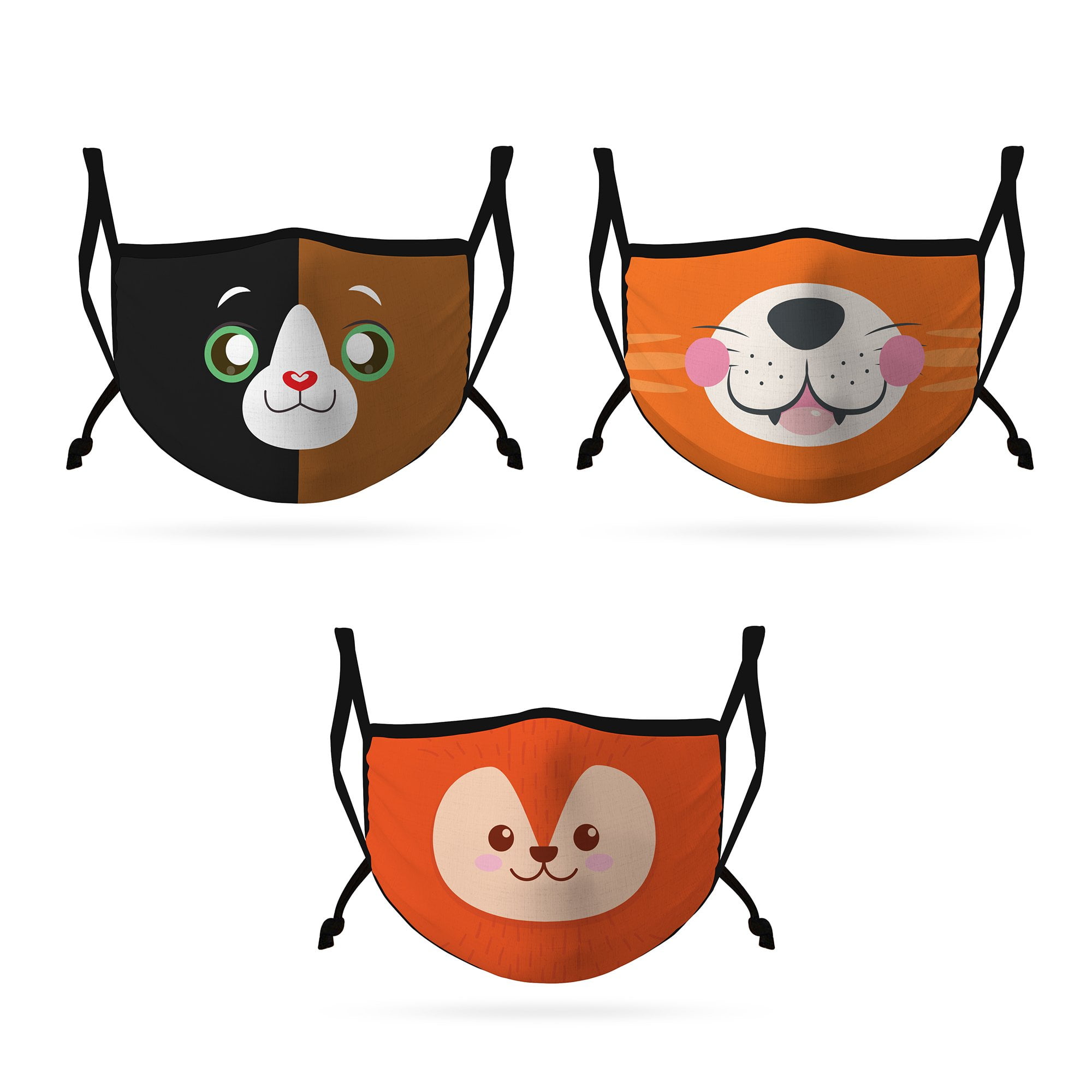 Cute Face Masks 3 / 5 Packs for Kids Child Adjustable Boys Girls Ages 3 ...