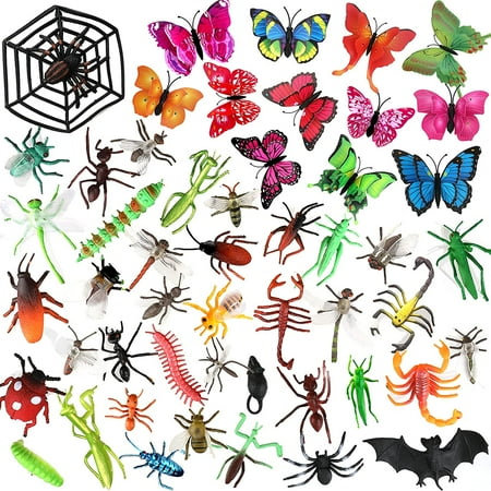 51Pcs Plastic Insects Bugs Toys Realistic Insects and Bugs for Kids ...