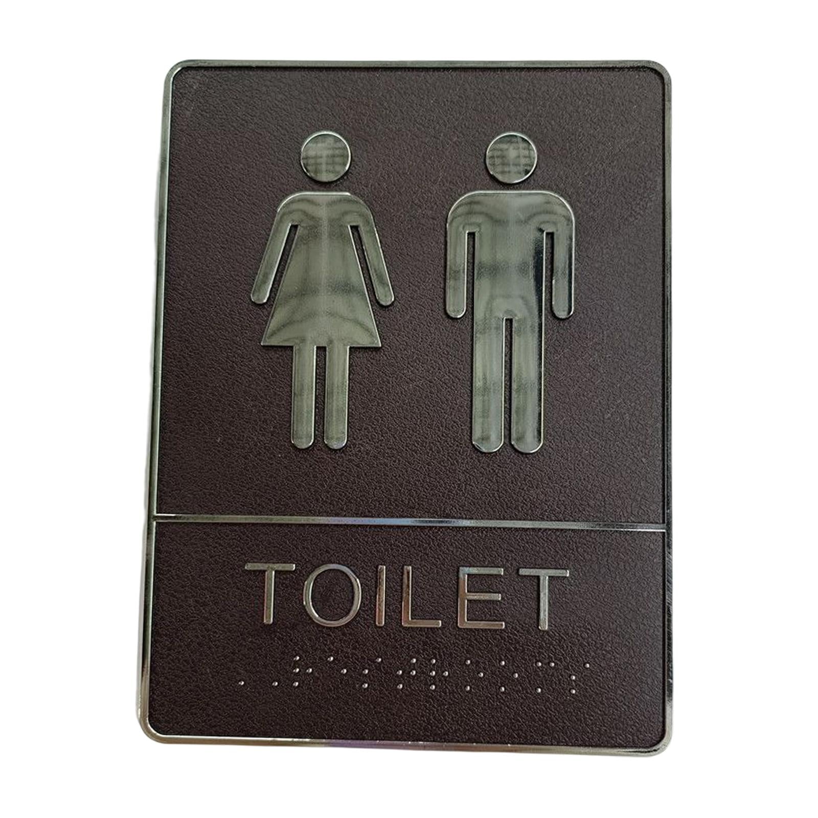 Rustic Restroom Sign with Braille Lettering Toliet Door Sign WC Sign ...