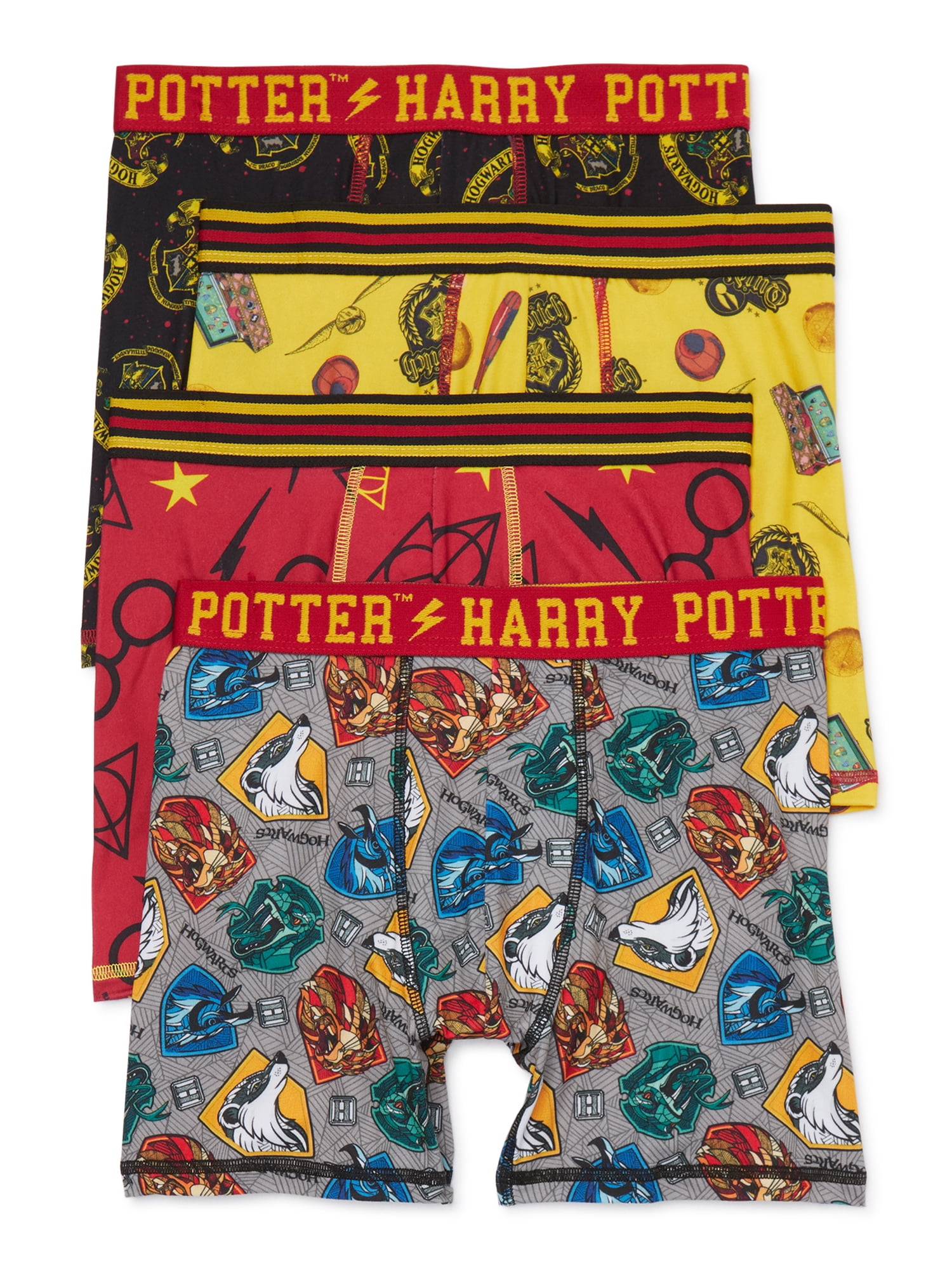 Harry Potter Boys Allover Print Boxer Briefs, 4-Pack, Sizes XS-XL ...