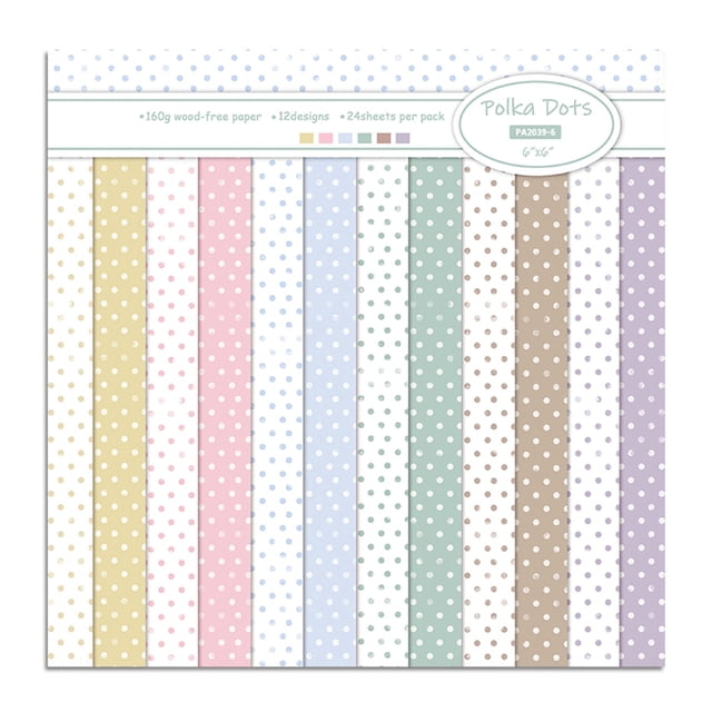 OOKWE Pattern Paper 24 Pcs Colorful Round Dots Origami Paper Decor ...