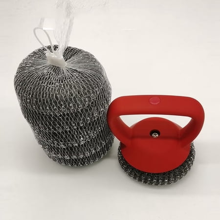HEIBIN Stainless Chainmail Brush Cleaner Scrubber Metal Mesh Scraper ...