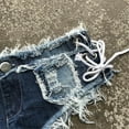Women Sexy Bandage Button Cut Off Low Waist Denim Jeans Shorts Mini Hot