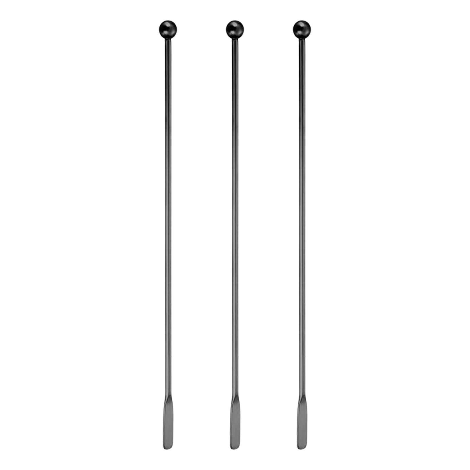 Steel Cocktail Swizzle Stirrers Durable with Small Rectangular Black ...
