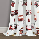 Lush Decor Fire Truck Window Curtain Panels, Transportation Kids Decor ...