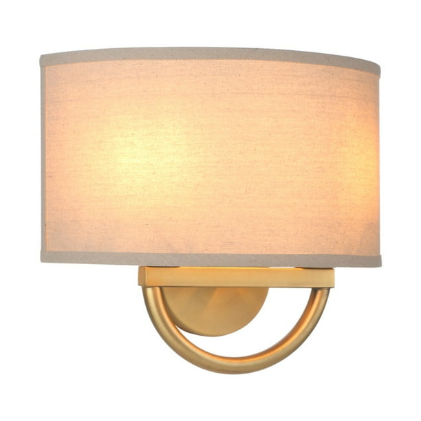 Pathson Fabric Wall Lamp with Semi-Circle Linen Lampshade,Bedroom ...