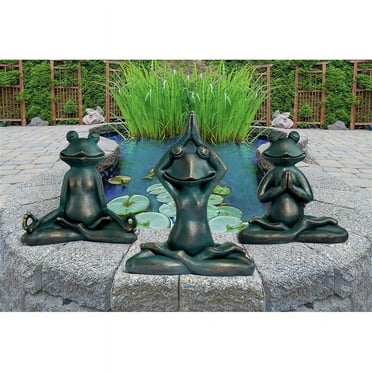 Design Toscano Thurston, the Frog, Garden Rock Sitting Toad Statue ...