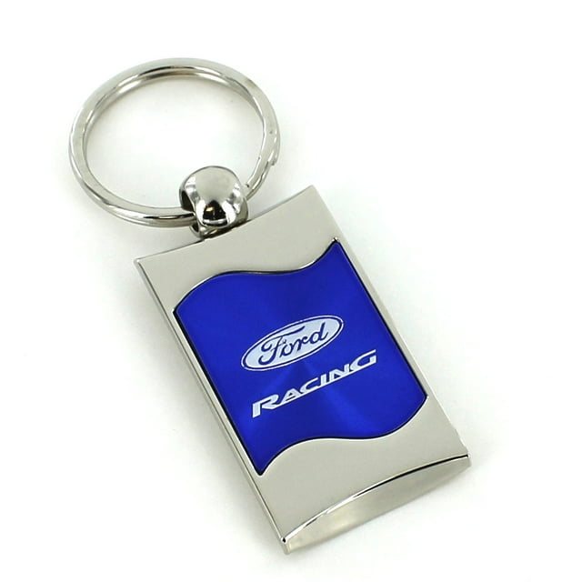 Au-TOMOTIVE GOLD Ford Racing Rectangular Wave Blue Key Fob - Walmart.com