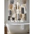 Black Brown Color Blocks Sheer Curtains 63 Inch Length 2 Panels Set ...
