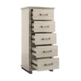 FESTIVO Beige 24" Wide High-Quality Bedroom Chest with 5-Drawer and ...