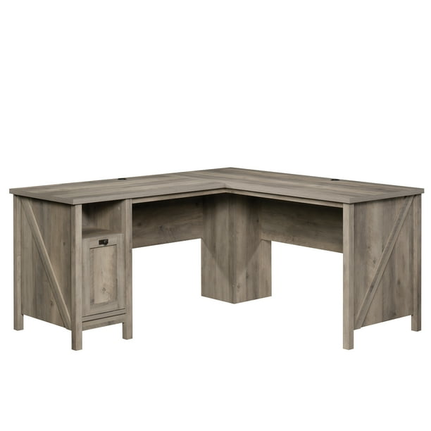 Better Homes & Gardens Modern Farmhouse L-Desk, Rustic Gray Finish ...