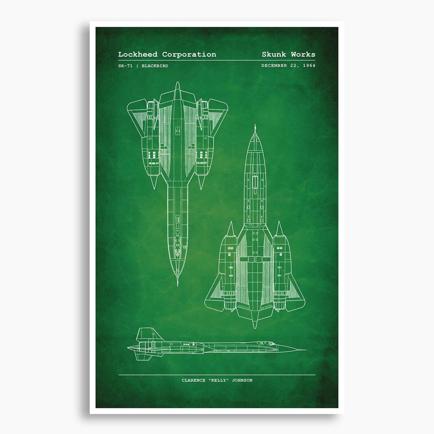 Lockheed SR-71 Blackbird Patent Poster; Unframed by SnooozeWorks ...