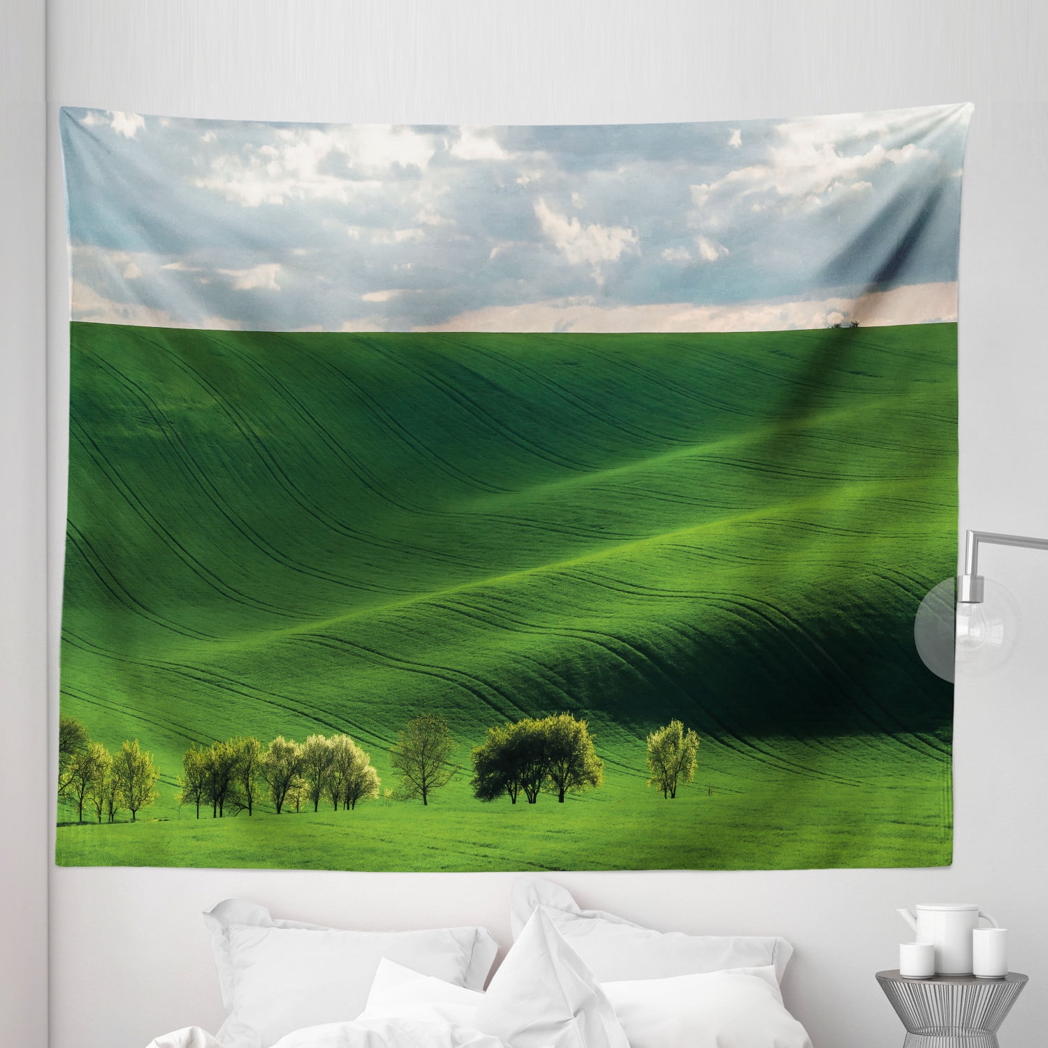 Nature Tapestry, Hills in the Rays of Evening Sun Agricultural ...