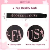MEANT2TOBE 100th Bday Sash & Tiara - Pink Glitter Sash + Rhinestone ...