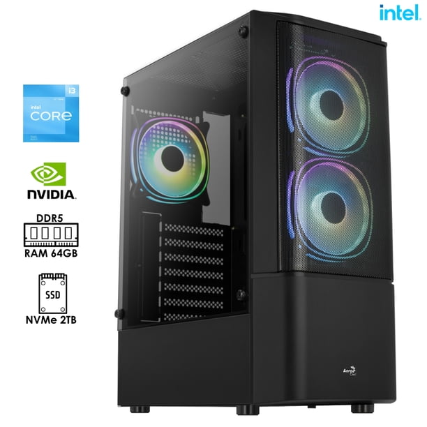 PC gamer i3 12100F Intel 64GB de RAM DDR5 2TB SSD NVMe GEN4X4 | Bodega ...
