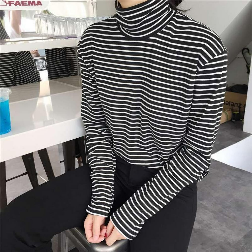 Click here for Generic Black White Striped Female T-Shirt Ummer T... prices