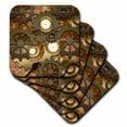 3dRose Steampunk clocks gears in golden design - Soft Coasters, set of ...